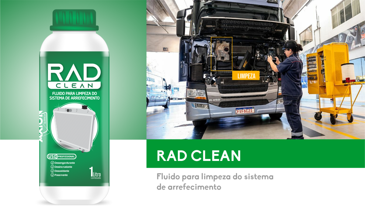 Rad Clean | Fluido para limpeza sistema do arrefecimento | Radiador